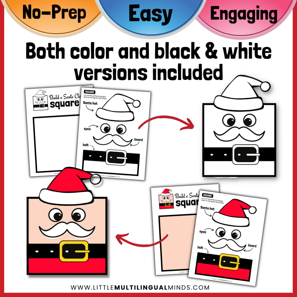 Christmas Math Craft Activities Kindergarten: Santa Craft, Math Centers ...