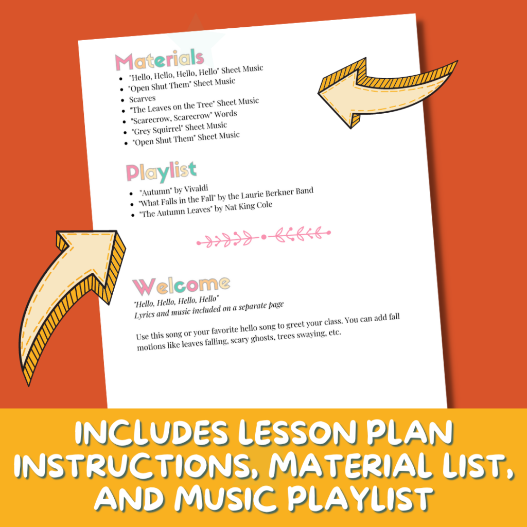 Music Lesson Plan | Fall and Autumn | Movement and Musical Activities ...