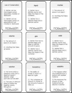 Properties of Matter Vocabulary Games Worksheets Activities | Made By ...