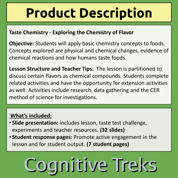 Taste Science Chemistry | CER Lab Experiments | Physical & Chemical ...