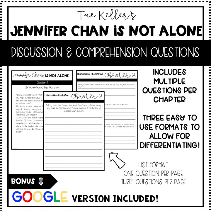 Jennifer Chan Is Not Alone - Comprehension & Discussion Questions ...