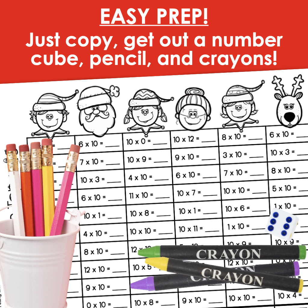 Christmas Math Games Multiplication Fact Fluency Easy Prep | Made By ...