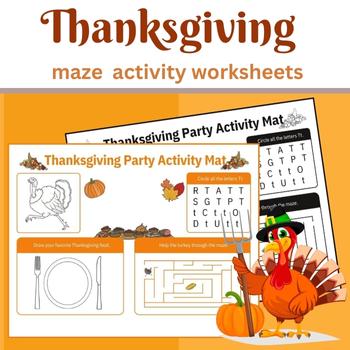 Printable Thanksgiving Activity, Thanksgiving Activity Mat | Made By ...
