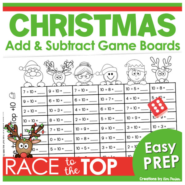 Christmas Math Games Addition and Subtraction Fact Fluency for 2nd ...