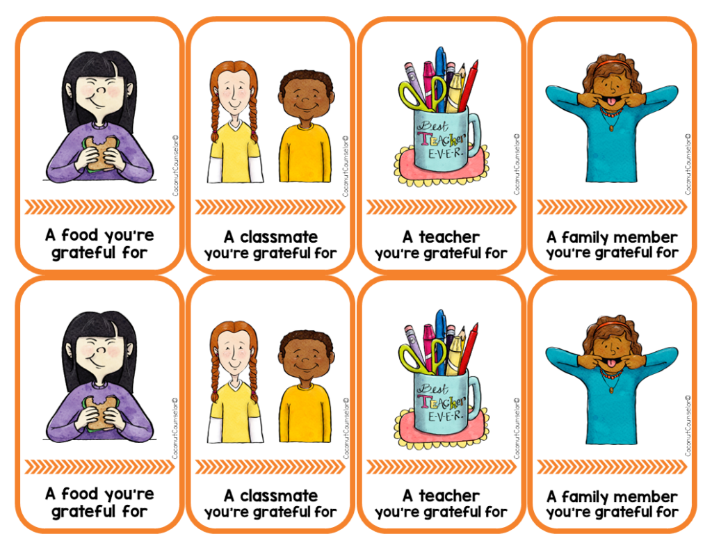 Gratitude Matching Card Game with Prompts | Made By Teachers