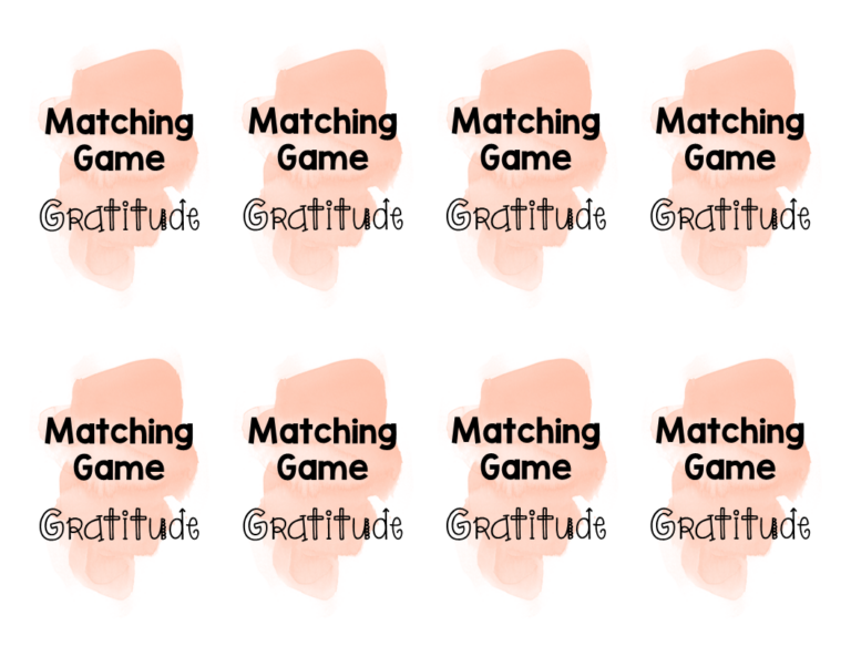 Gratitude Matching Card Game with Prompts | Made By Teachers