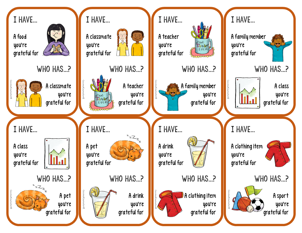 Gratitude I Have, Who Has? Card Game | Made By Teachers