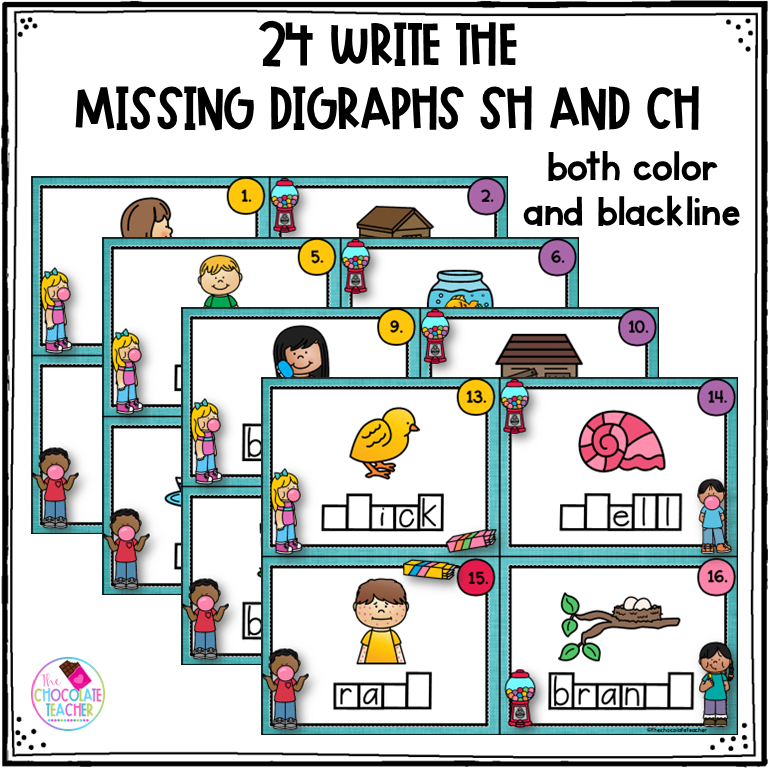 Digraphs - Phonics Centers - Write the Room - CH SH | Made By Teachers
