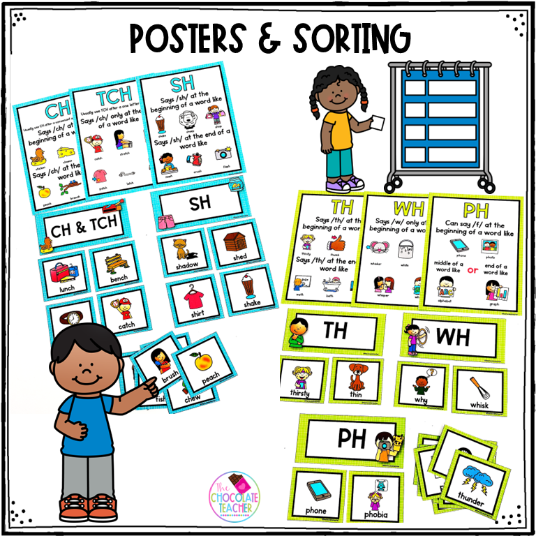 Digraph Worksheets - First Grade Phonics - Write the Room - BUNDLE ...