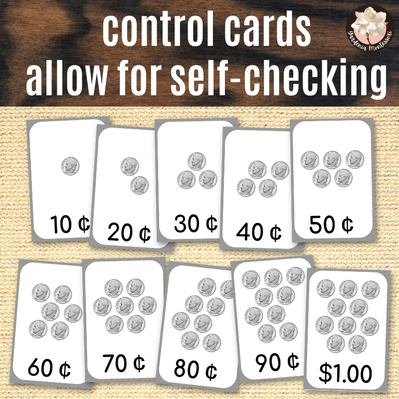 Skip Counting Dimes Cards - Montessori Money Counting Like Coins Cards ...