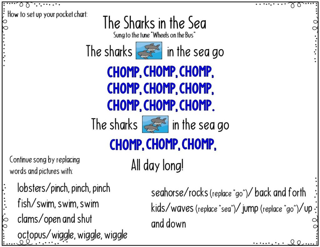 The Sharks in the Sea {Pocket Chart Song} | Made By Teachers