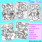 Snowman Coloring Pages Cute Snowman Winter Color Counting Sheets with ...