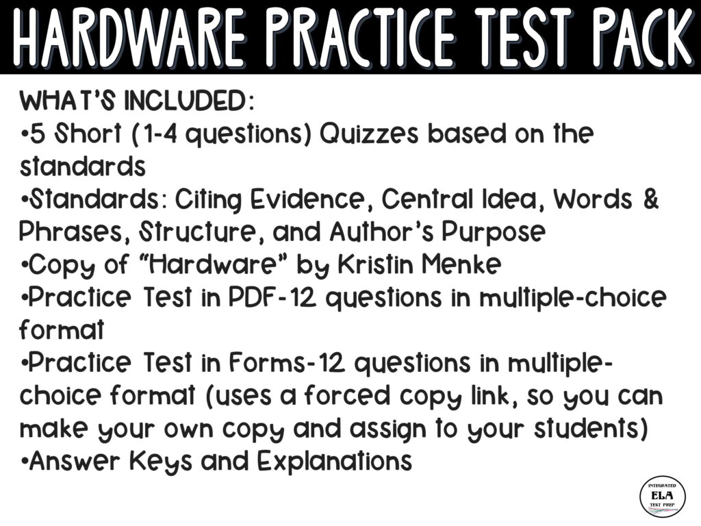 Reading Test Prep PRACTICE TEST Standardized Test Practice Nonfiction ...