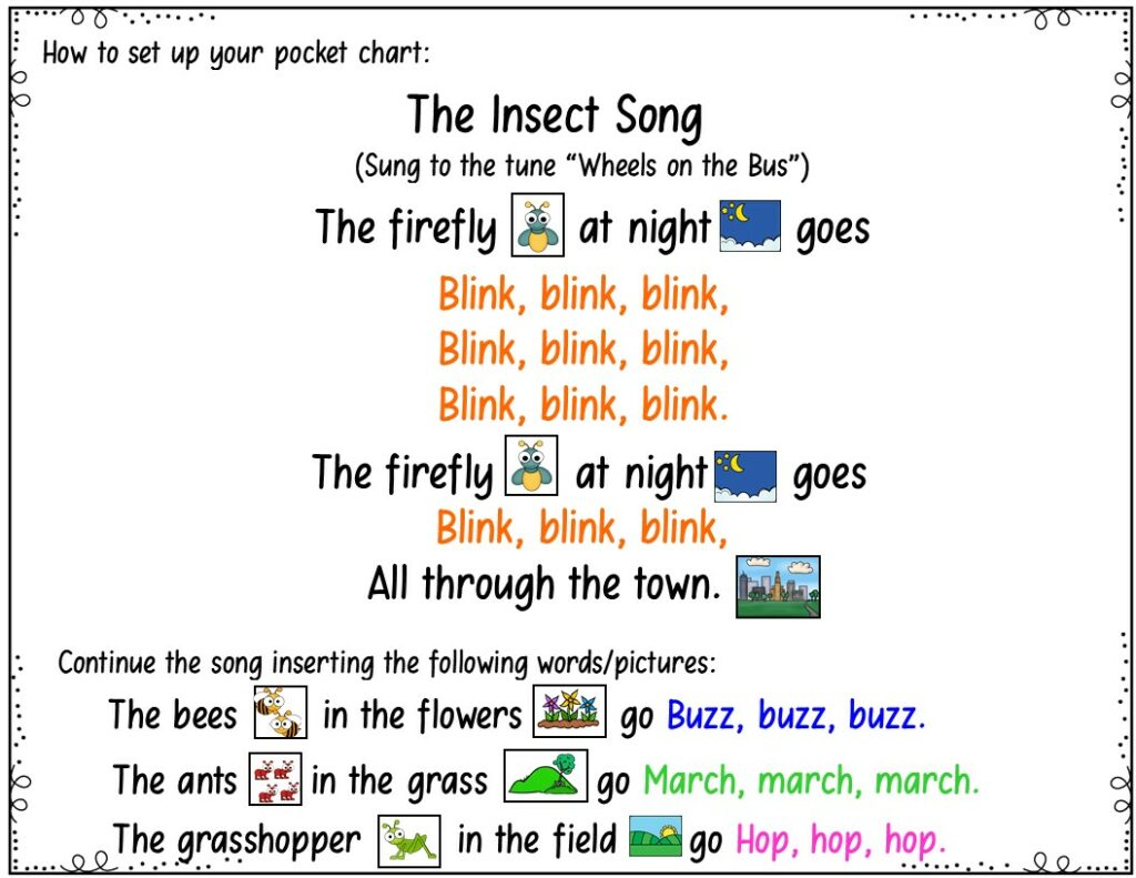The Insect Song {Pocket Chart Song} | Made By Teachers