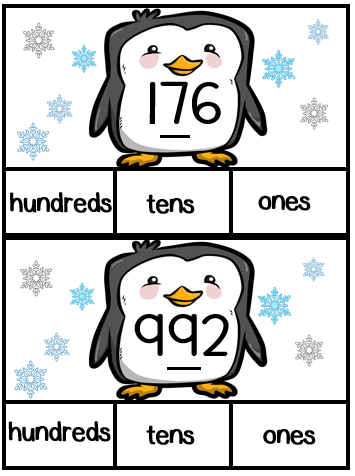 PLACE VALUE CLIP CARDS Winter Theme | Made By Teachers