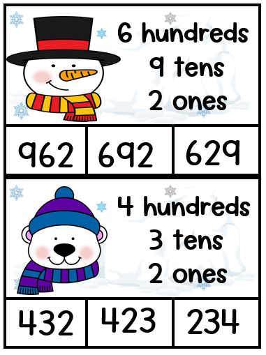 PLACE VALUE CLIP CARDS Winter Theme | Made By Teachers