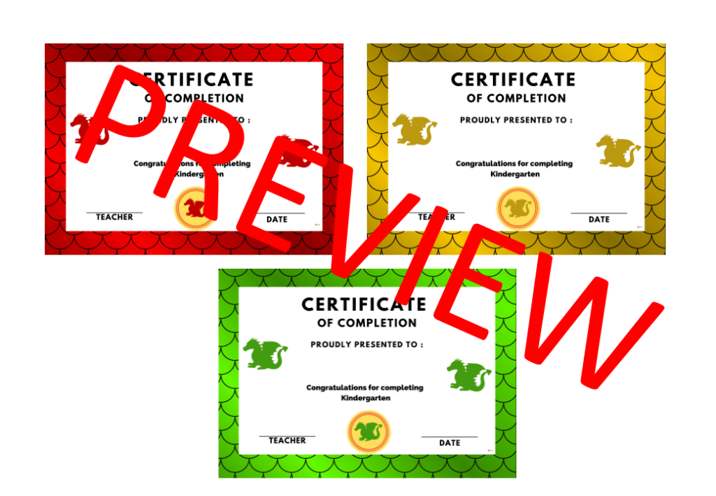 Editable Certificate of Completion Dragon Theme | Made By Teachers