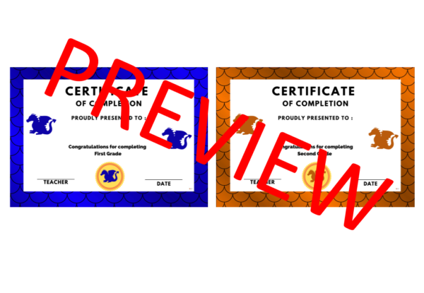Editable Certificate of Completion Dragon Theme | Made By Teachers