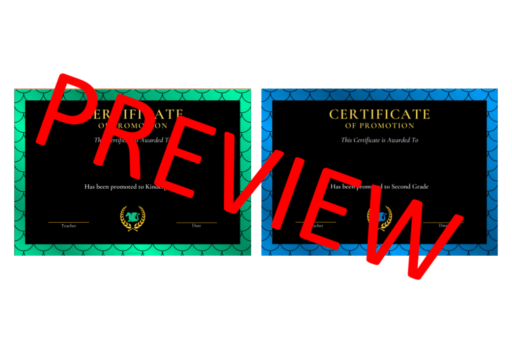 Editable Student Awards Certificate of Promotion Dragon Theme | Made By ...