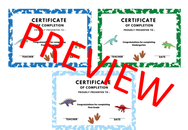 Editable Certificate of Completion Dinosaur Theme | Made By Teachers