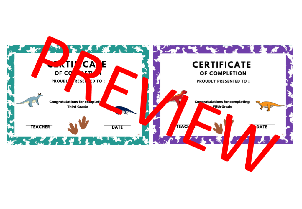 Editable Certificate of Completion Dinosaur Theme | Made By Teachers