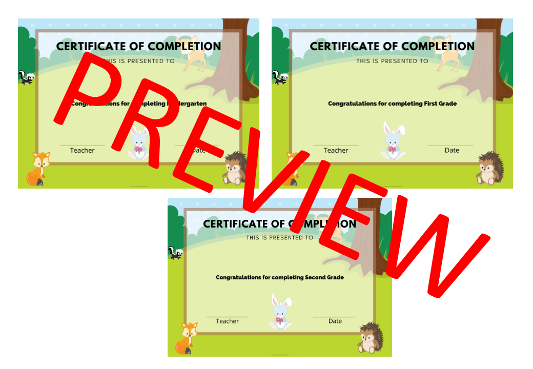 Editable Certificate of Completion Woodland Theme | Made By Teachers