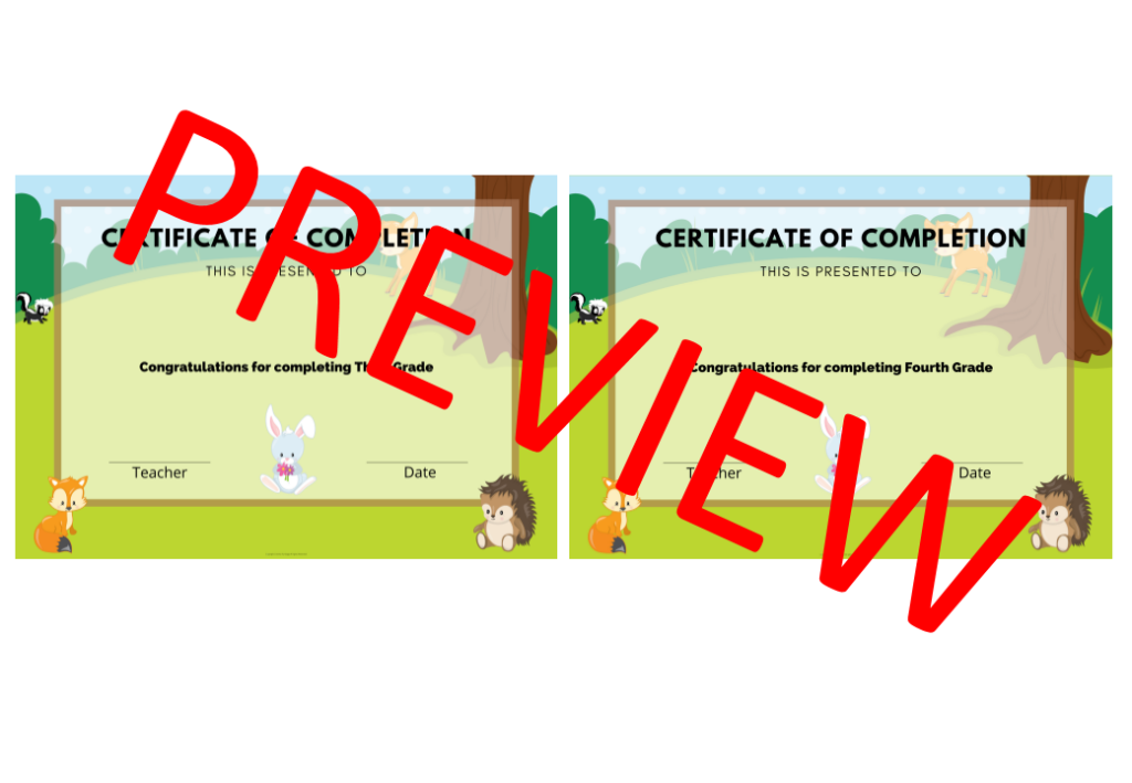 Editable Certificate of Completion Woodland Theme | Made By Teachers