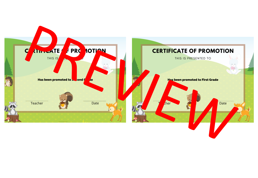 Editable Certificate of Promotion Woodland Theme | Made By Teachers