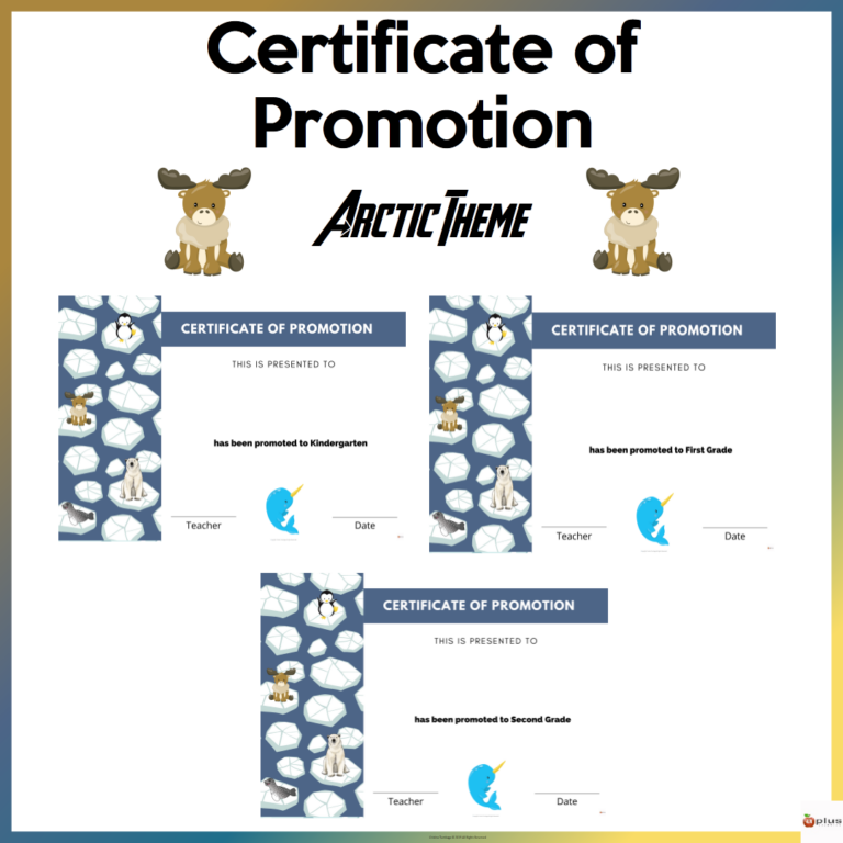 Editable Certificate of Promotion Arctic Theme | Made By Teachers