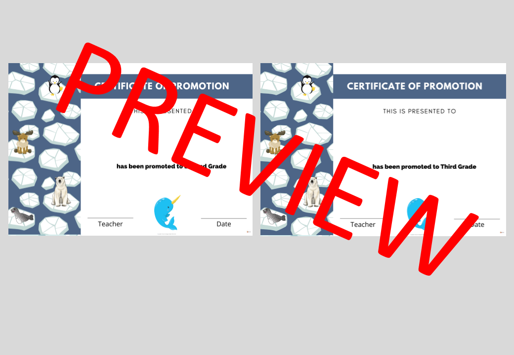 Editable Certificate of Promotion Arctic Theme | Made By Teachers