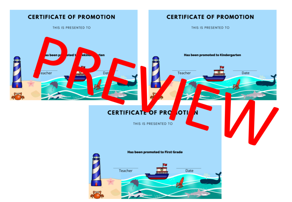 Editable Certificate of Promotion Sailing Theme | Made By Teachers