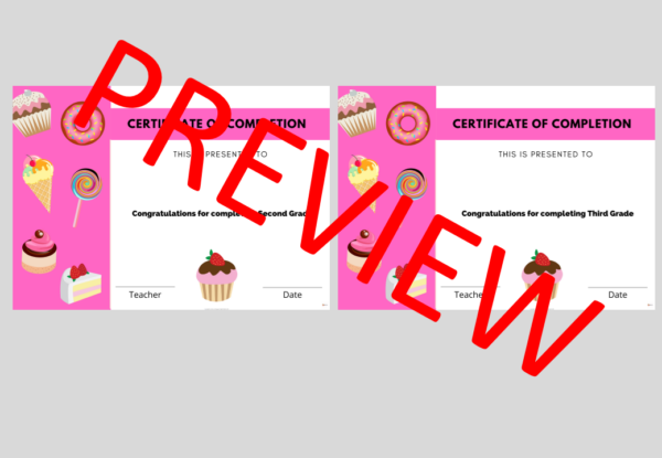 Editable Certificate of Completion Sweets Theme | Made By Teachers