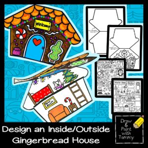 Design a Gingerbread House Christmas Drawing Activity Art Sub - Made By ...
