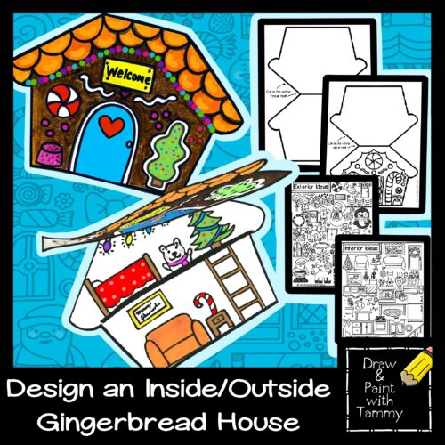 Design a Gingerbread House Christmas Drawing Activity Art Sub | Made By ...