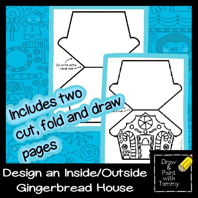 Design a Gingerbread House Christmas Drawing Activity Art Sub | Made By ...