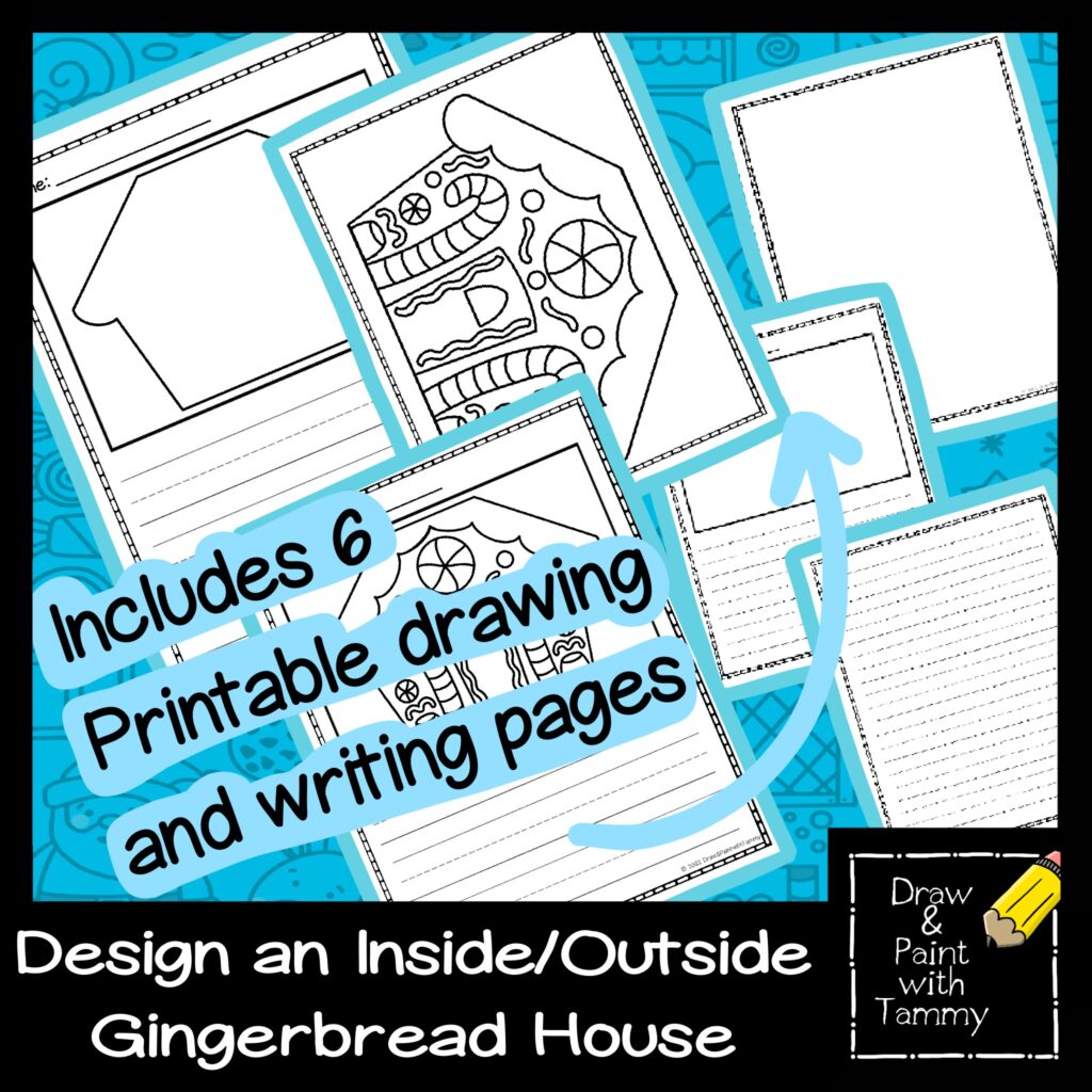 Design a Gingerbread House Christmas Drawing Activity Art Sub | Made By ...