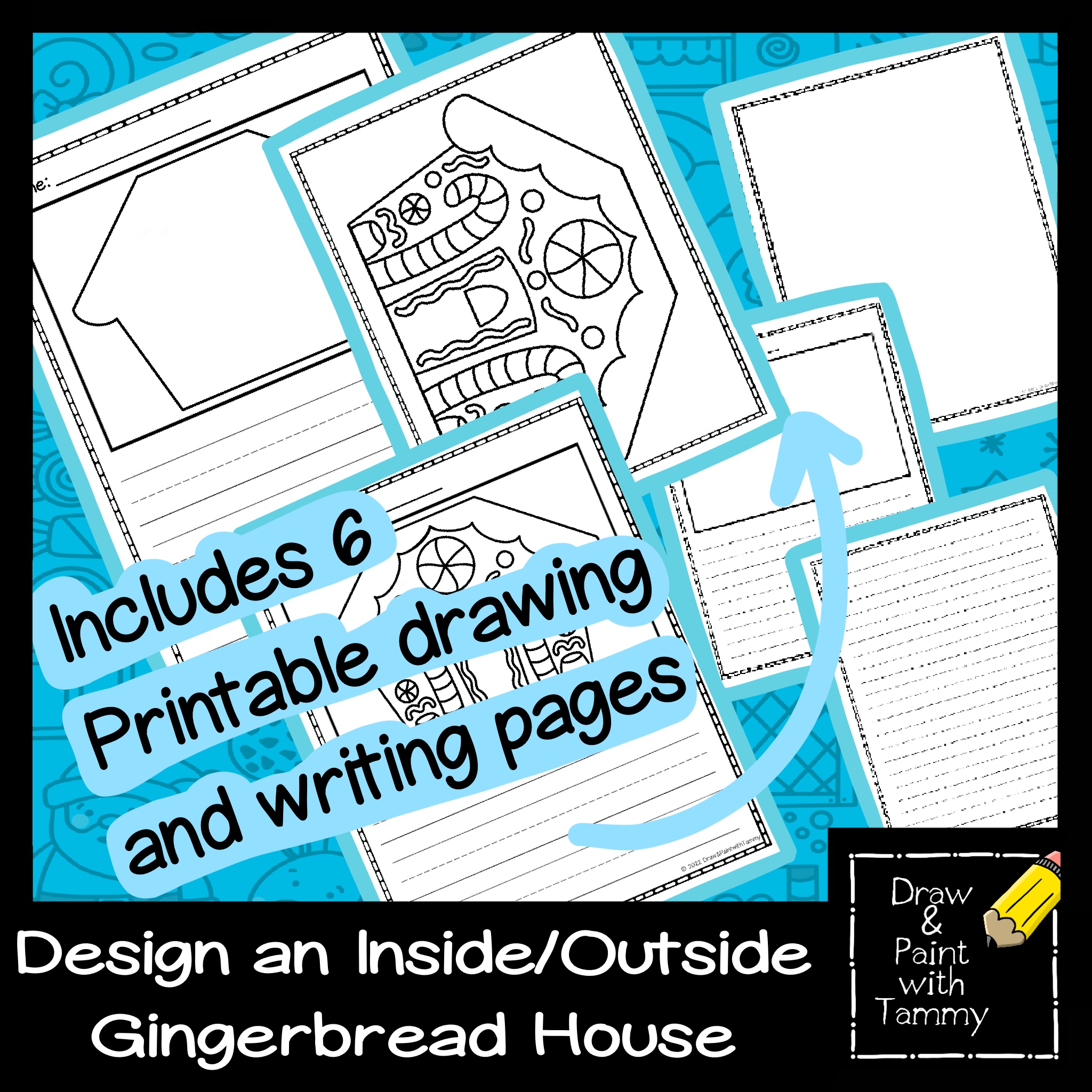 Design a Gingerbread House Christmas Drawing Activity Art Sub | Made By ...