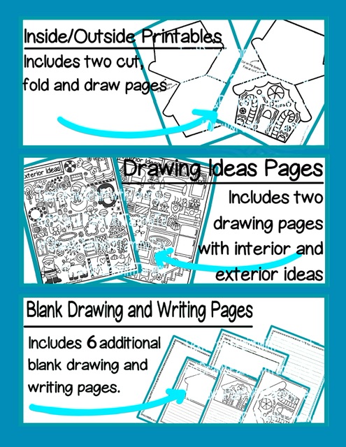 Design a Gingerbread House Christmas Drawing Activity Art Sub | Made By ...