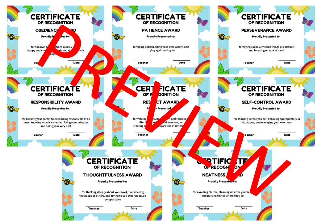 Student Awards Character Traits For Kids | Made By Teachers