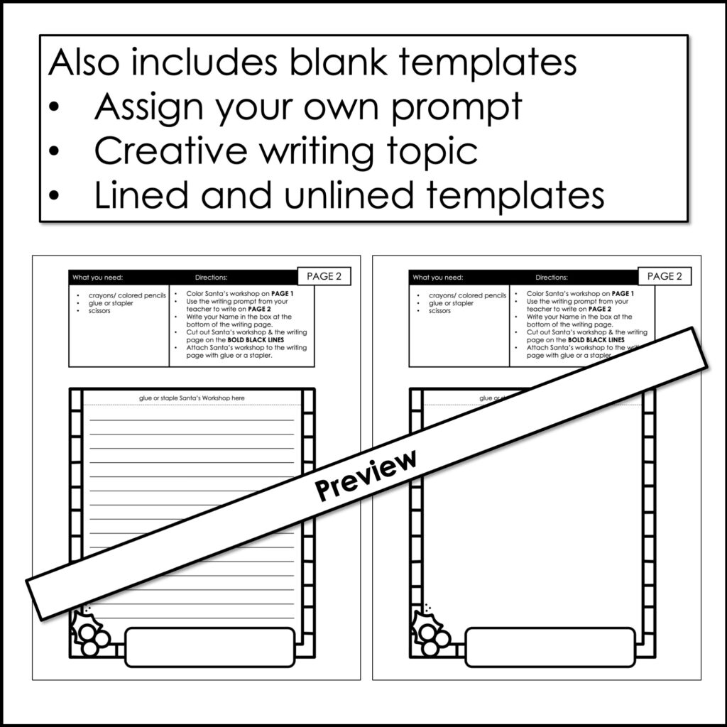 Christmas Descriptive Writing | Santa's Workshop Writing + Craft ...