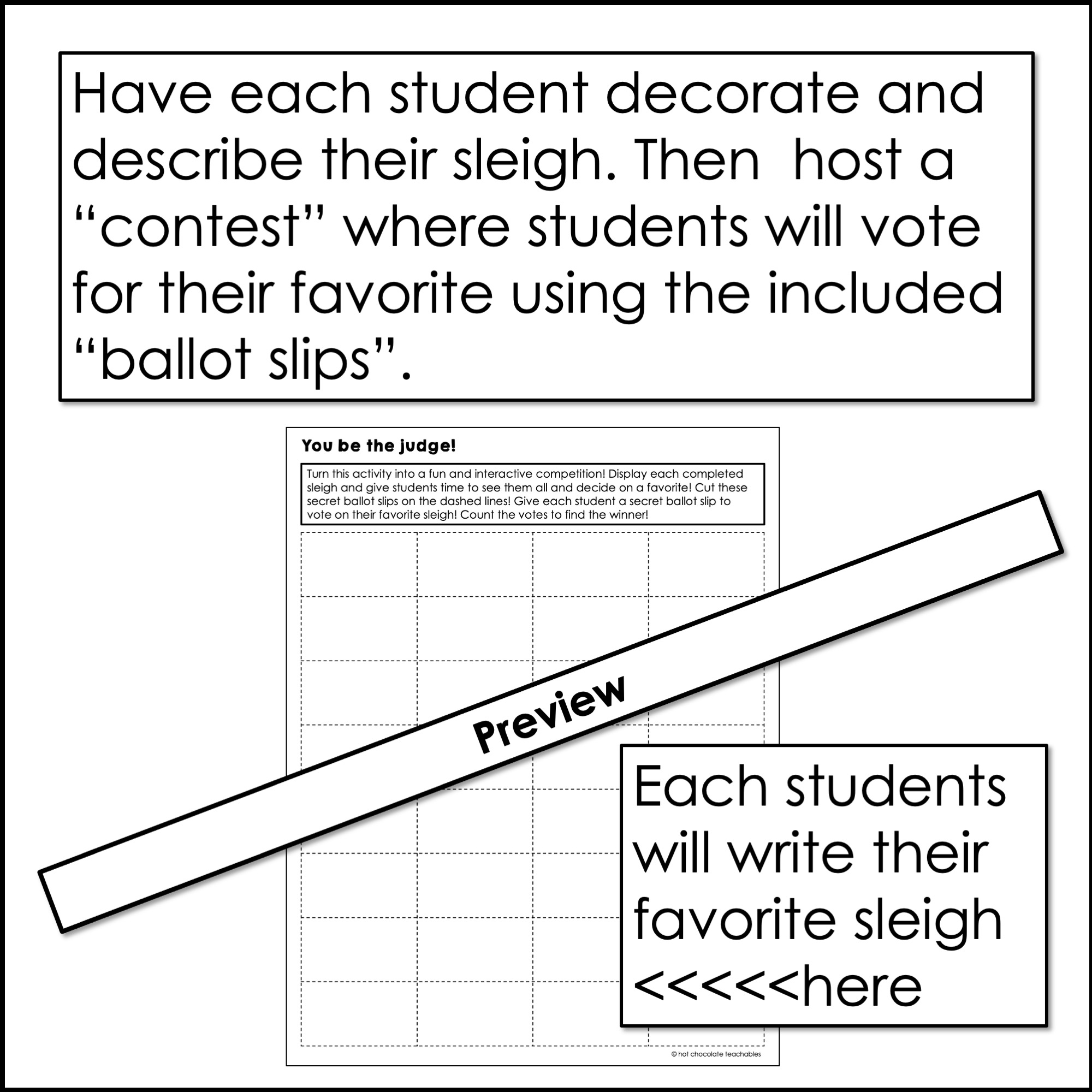 Christmas Sleigh Craft | Descriptive Writing Activity and Contest for ...