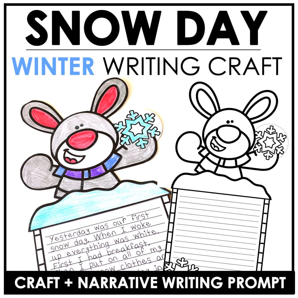 Snow Day Craft | Past Tense Narrative Writing Activity ELA / ESL / EFL ...