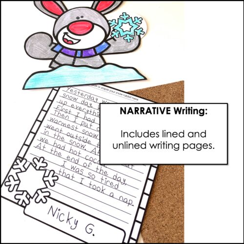 Snow Day Craft | Past Tense Narrative Writing Activity ELA / ESL / EFL ...