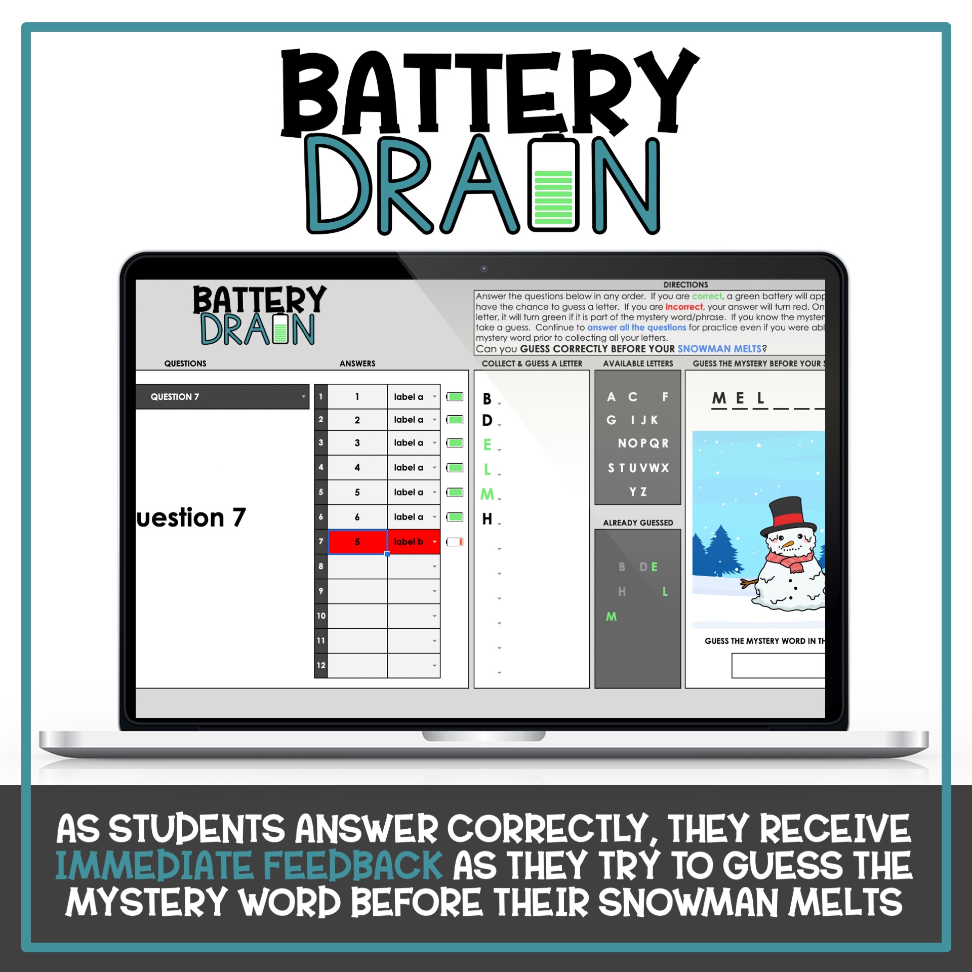 Percent Change Self-Checking Digital Holiday - Winter - Christmas ...