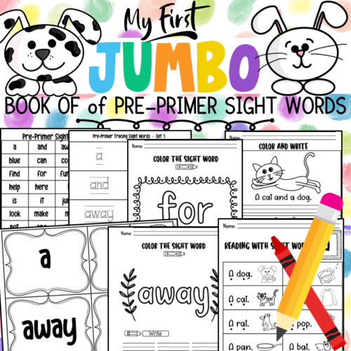 My First Jumbo Book of Pre-Primer Sight Words | Made By Teachers