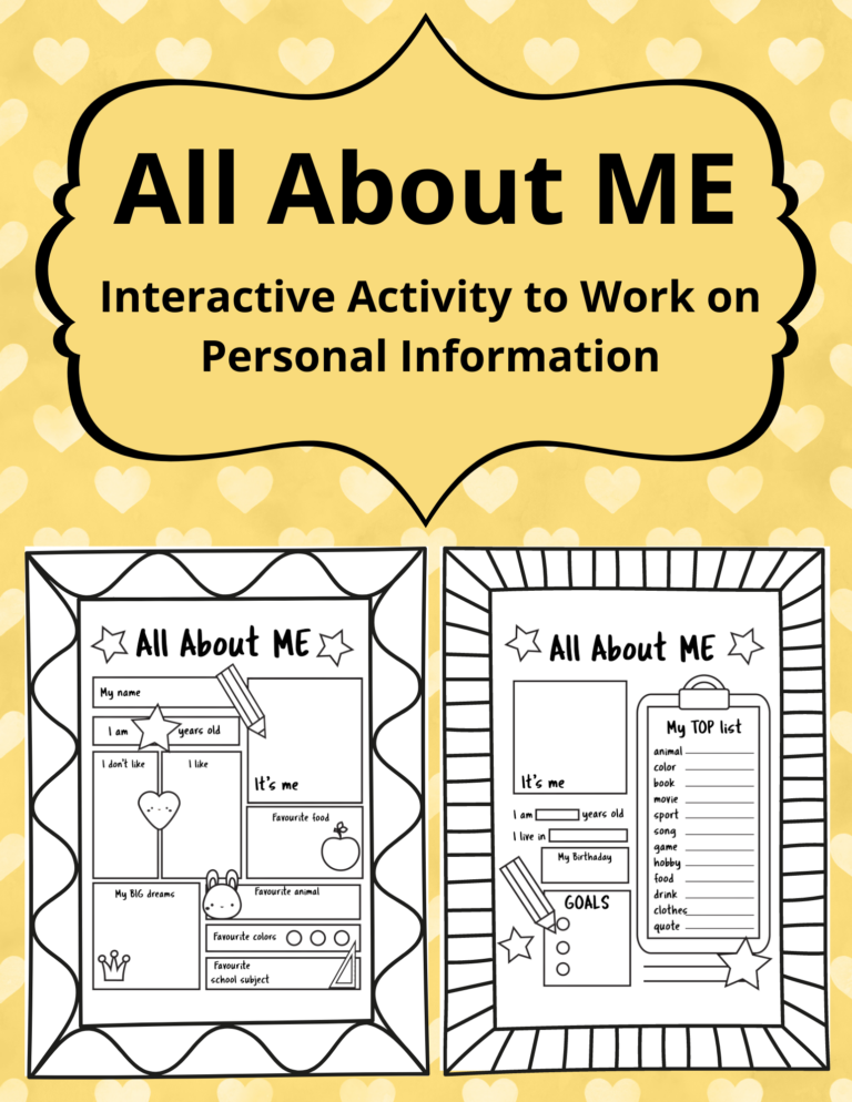 All About Me Poster | Back to School | First Day of School | Made By ...