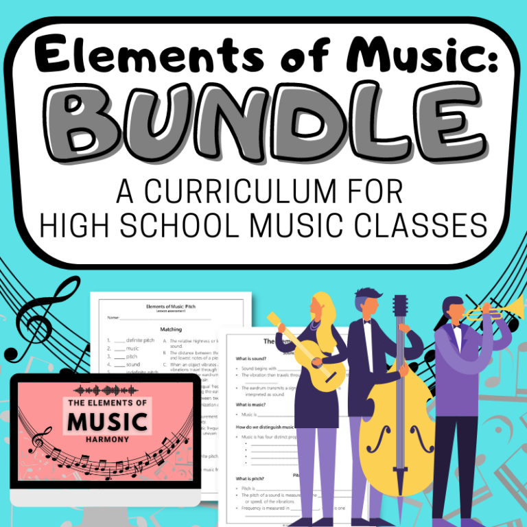 ELEMENTS OF MUSIC BUNDLE for High School Music Appreciation | Made By ...