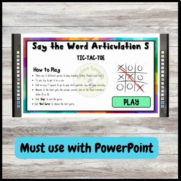 Speech Therapy Articulation S Tic Tac Toe PowerPoint Game | Made By ...