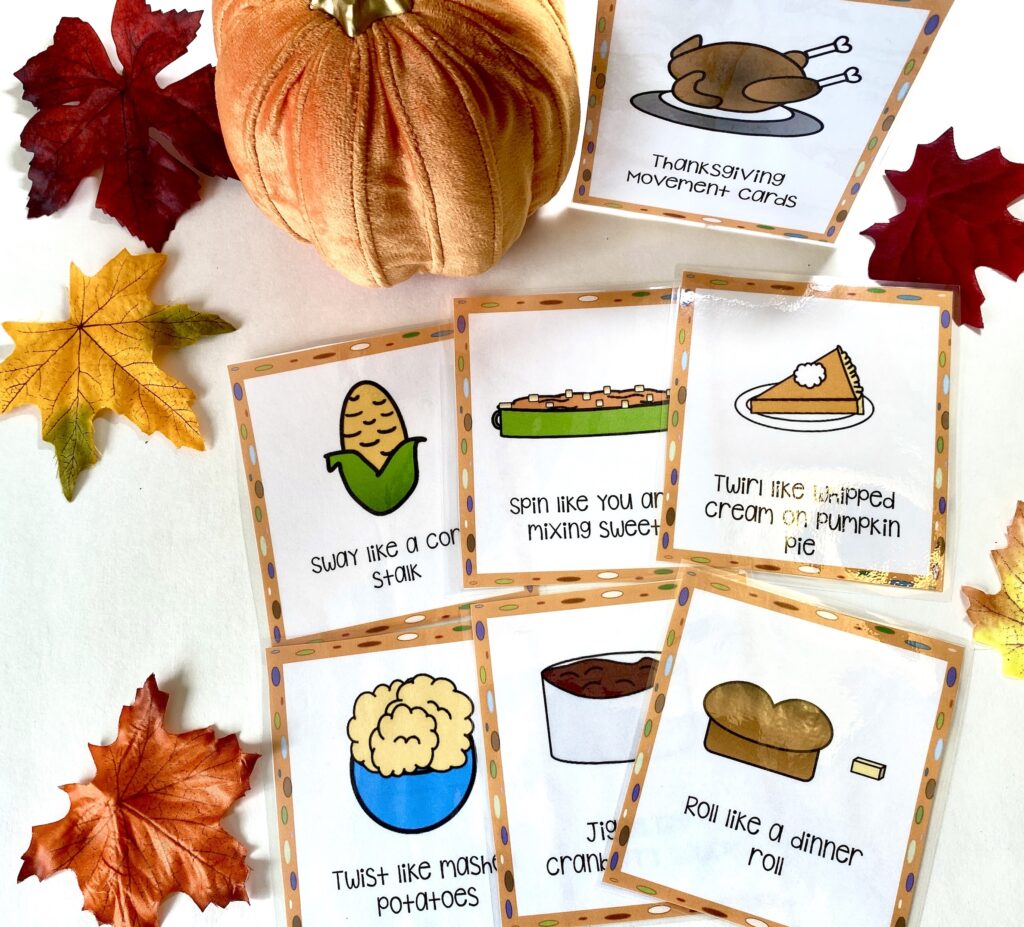Thanksgiving Movement and Transition Cards | Made By Teachers