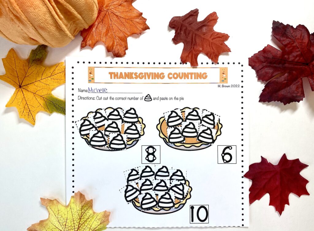 Thanksgiving Counting and Number Tracing | Made By Teachers